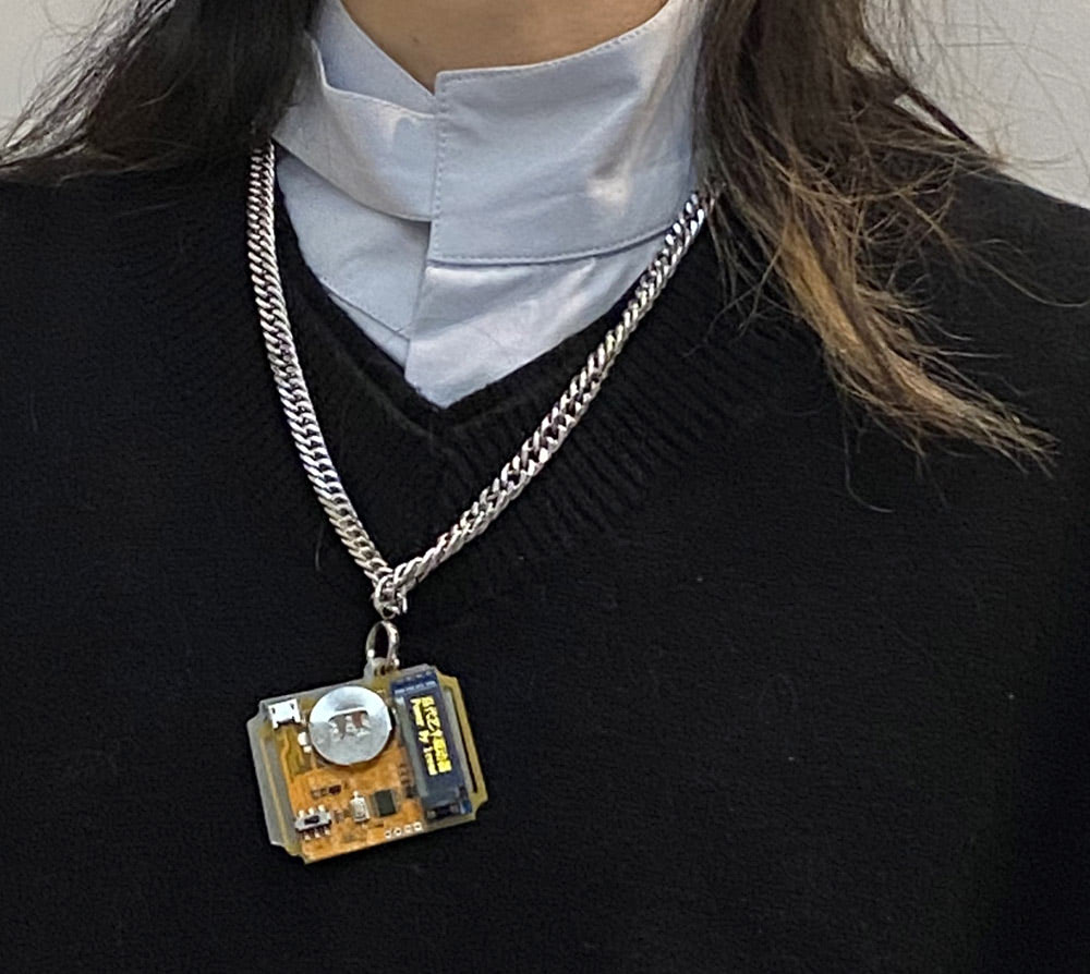 Cyberpunk LCD Keychain with LED Display