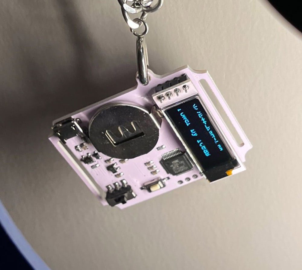 Cyberpunk LCD Keychain with LED Display